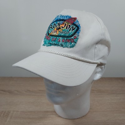 Vintage Ron Jon Surf Shop Hat White Adjustable Snapback Rope Cap ...