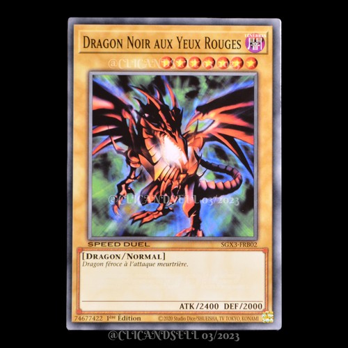 carte YU-GI-OH SGX3-FRB02 Dragon Noir aux Yeux Rouges NEUF FR | eBay
