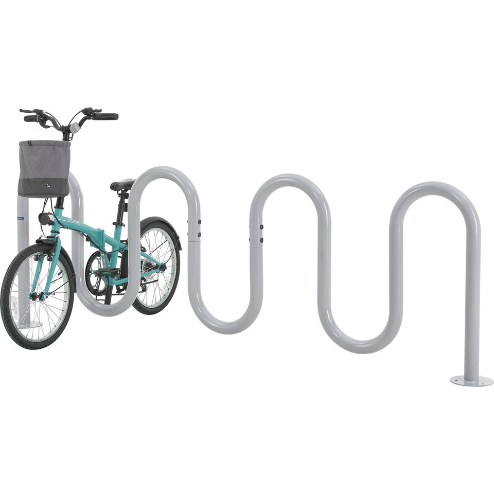 Deluxe Wave Bike Rack 9-Bike Capacity Flange Mount Gray | eBay