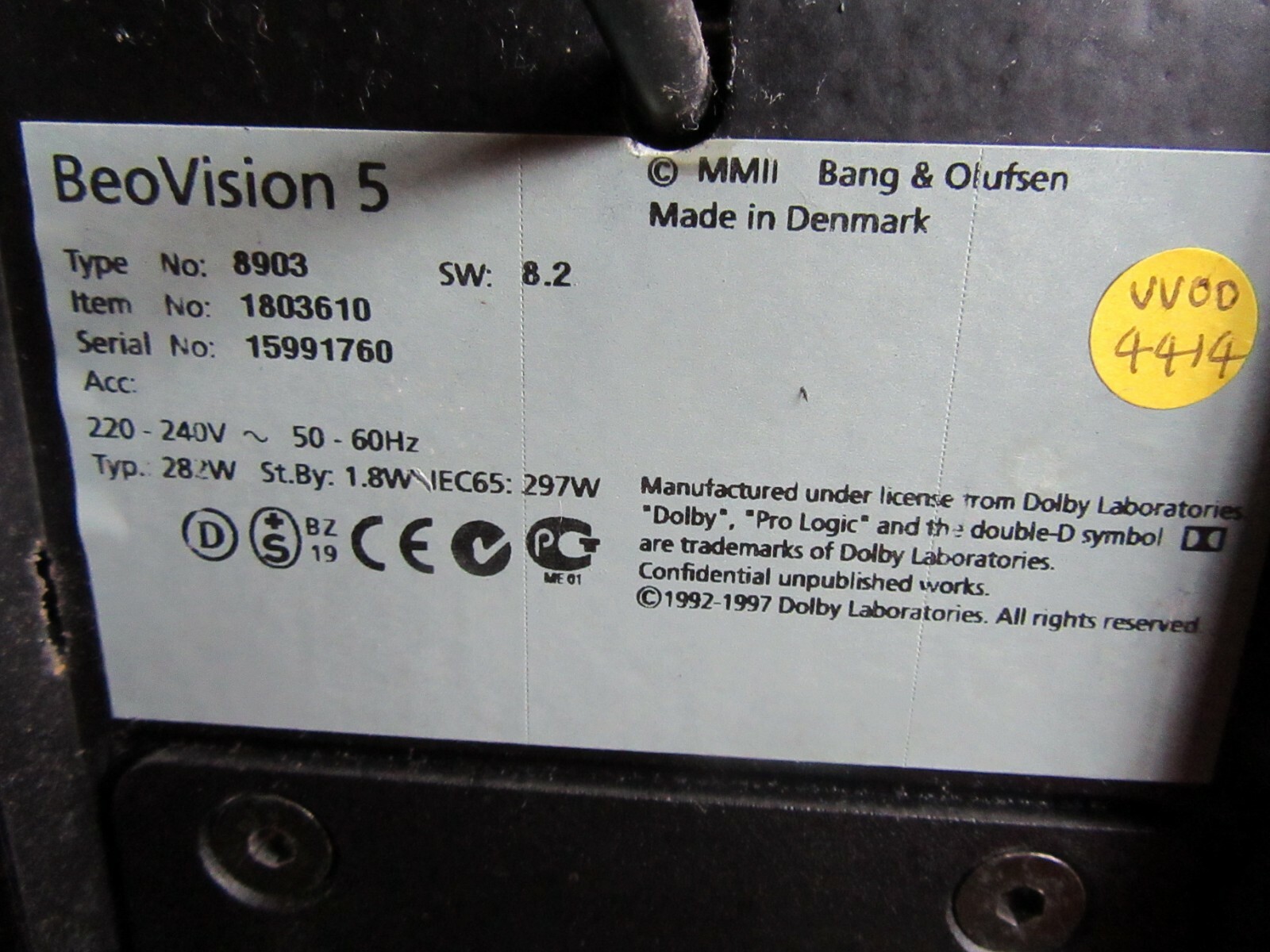 BANG & OLUFSEN BEOVISION 5 TYPE 8903 42" PLASMA TV 12M WARRANTY RRP £ ...