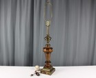 Stiffel brass & wood column / trophy style table lamp, Hollywood ...