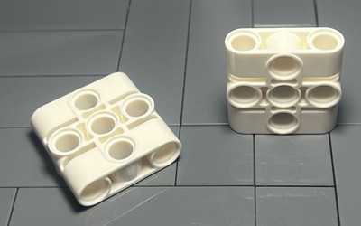 2 x New Lego White Technic, Pin Connector Block, Liftarm 1 x 3 x 3 Part ...