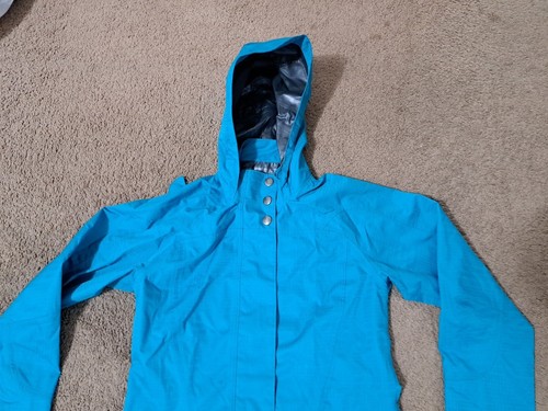 Merrell Rain Jacket Womens Blue Full Zip Opti Shell Waterproof Hooded ...