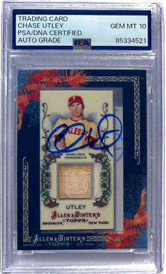 Chase Utley Signed 2011 Topps Allen & Ginter Card #AGR-CU Mini PSA/DNA ...