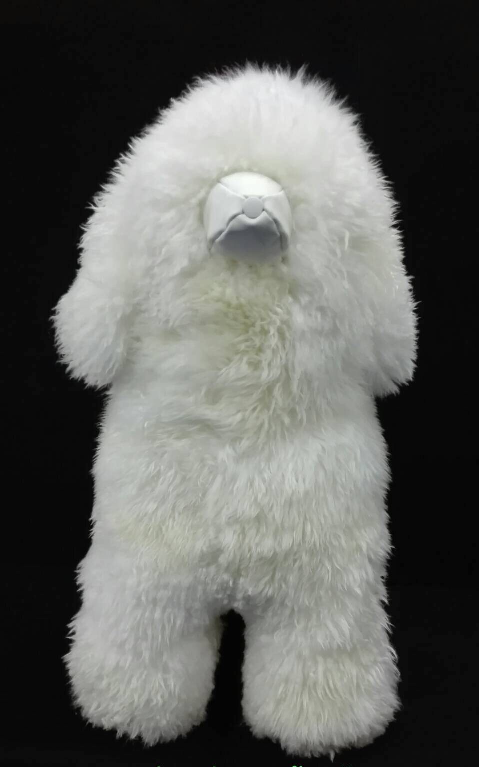 White fufu dog sculpture chair stool Cover with real fur sheepskin ...