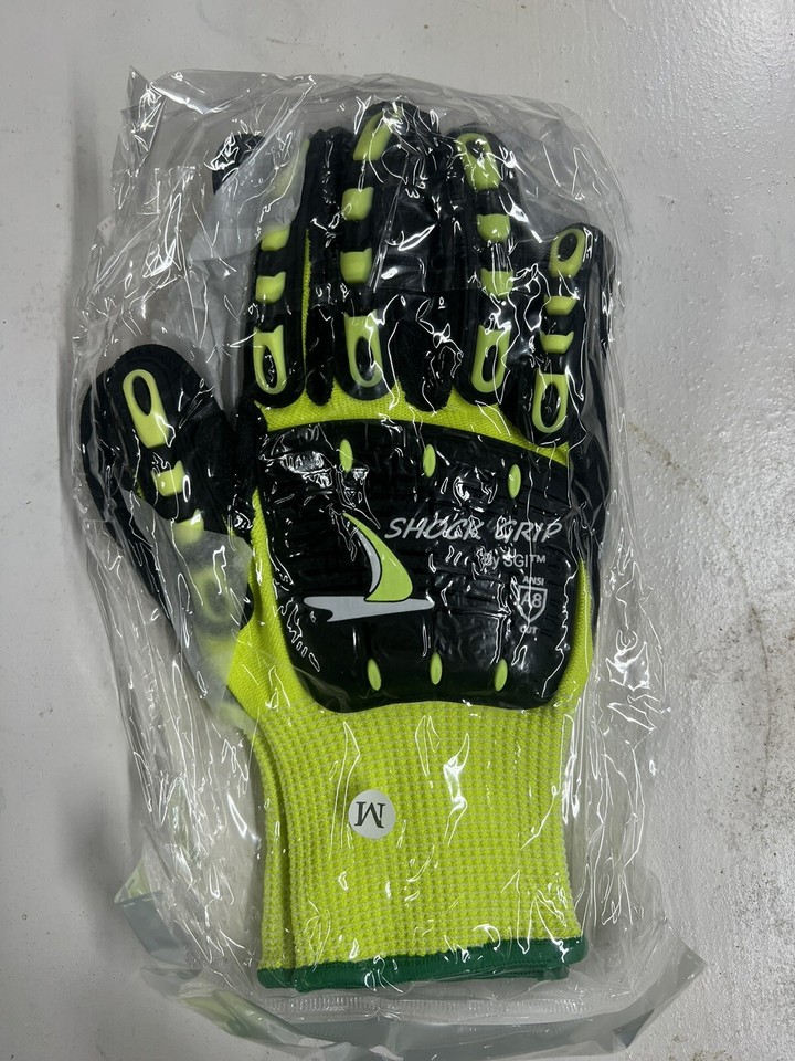 Shock Grip By SGI Impact Resistant Safety Gloves Medium A8 Cut ...