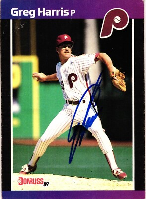 Greg Harris Signed #548 1989 Donruss MLB Baseball Card AUTO Phillies | eBay