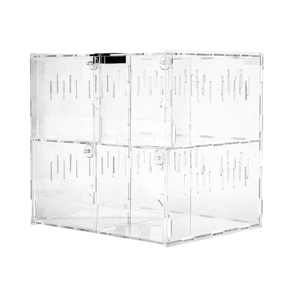 4 Grids Acrylic Reptile Cage Large Tank Cage Enclosure Box Tarantula ...