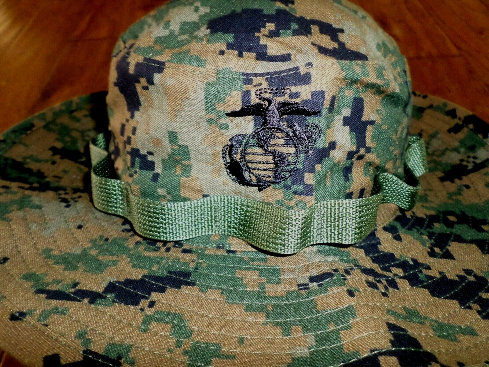 MARINE CORPS BOONIE HAT USMC DIGITAL WOODLAND CAMOUFLAGE XL 7 3/4 USA ...