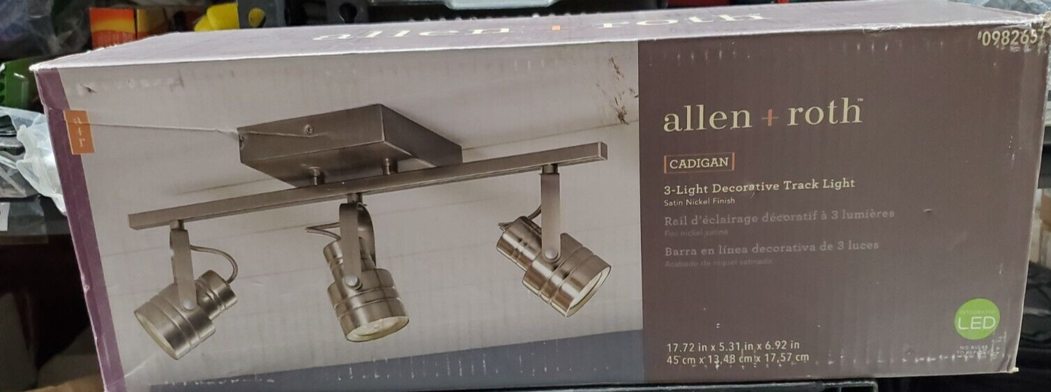3-Light Decorative Track Light - Allen + Roth - Brushed Nickel - LED ...