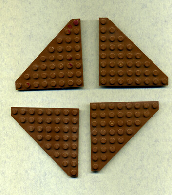 Lego-- 30504 - Braun/Altbraun - 8 x 8 - Diagonale Ecke -- Platte -- 4 ...