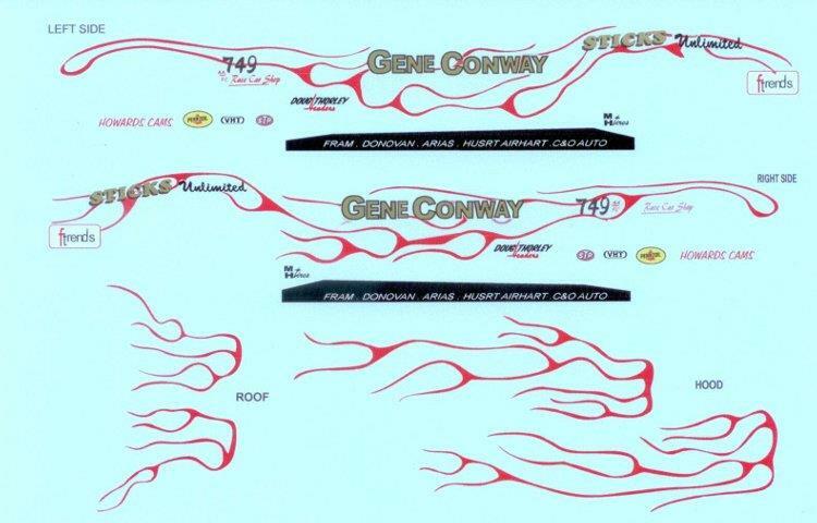 Yesteryear Gene Conway Corvette F/C 1/25 waterslide drag decal | eBay
