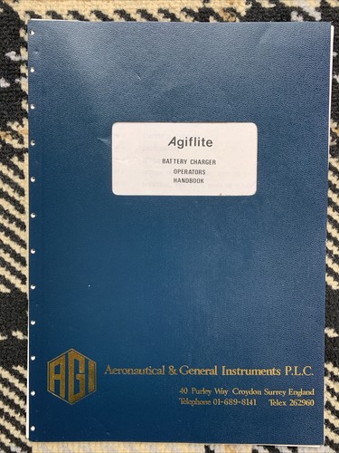 Agiflite Battery Charger Operators Handbook (for Aerial Camera) | eBay