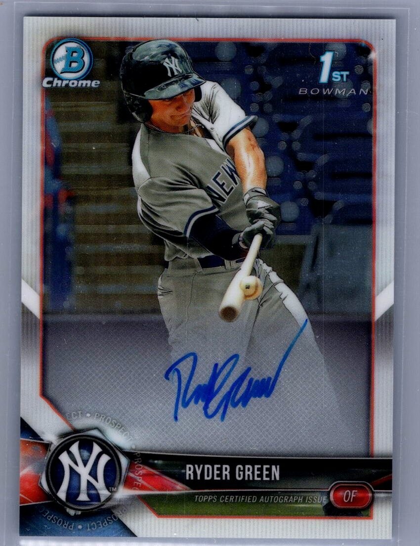 2018 Bowman Draft Chrome Ryder Green Autograph #CDA-RG 1st Auto New ...