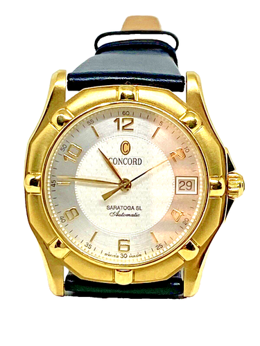 18k Yellow Solid Gold. Automatic. Wrist Mans Watch ''CONCORD'' Saratoga ...
