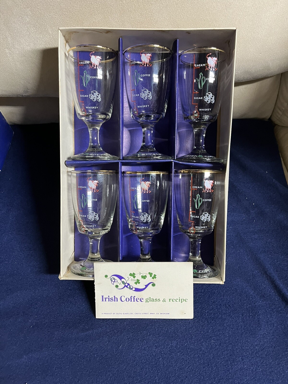 Irish Coffee Goblets Complete Set of 6 with Original Box Very Rare | eBay