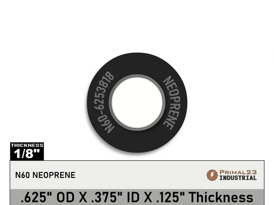 Oil Resistant Neoprene Rubber Washers 5/8" OD X 3/8" ID X 1/8 ...