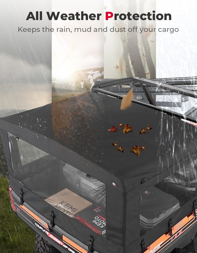 600D Camper Cargo Bed Cover for 2015-2025 Polaris Ranger XP 1000/570 ...