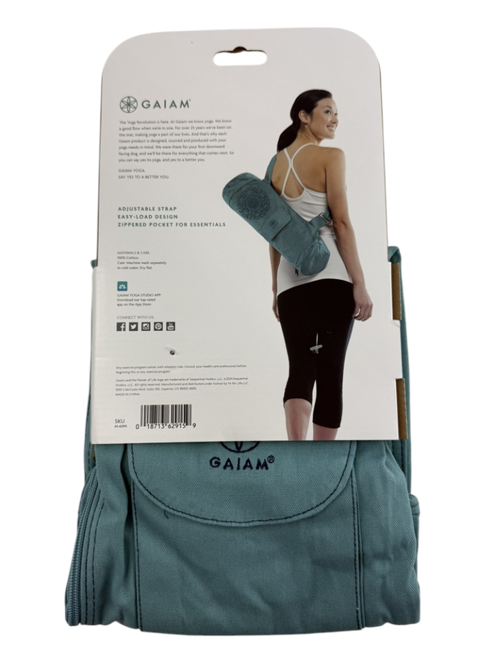 Gaiam NEW Cargo Yoga Fitness Mat Holder 30" Sling Workout Gym Bag Zip ...