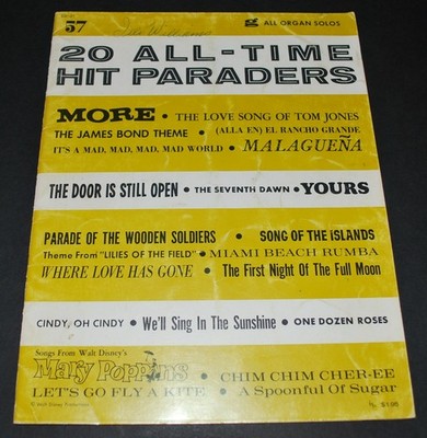 20 ALL-TIME HIT PARADERS ORGAN SOLOS SONG BOOKS #57 10/1964 | eBay