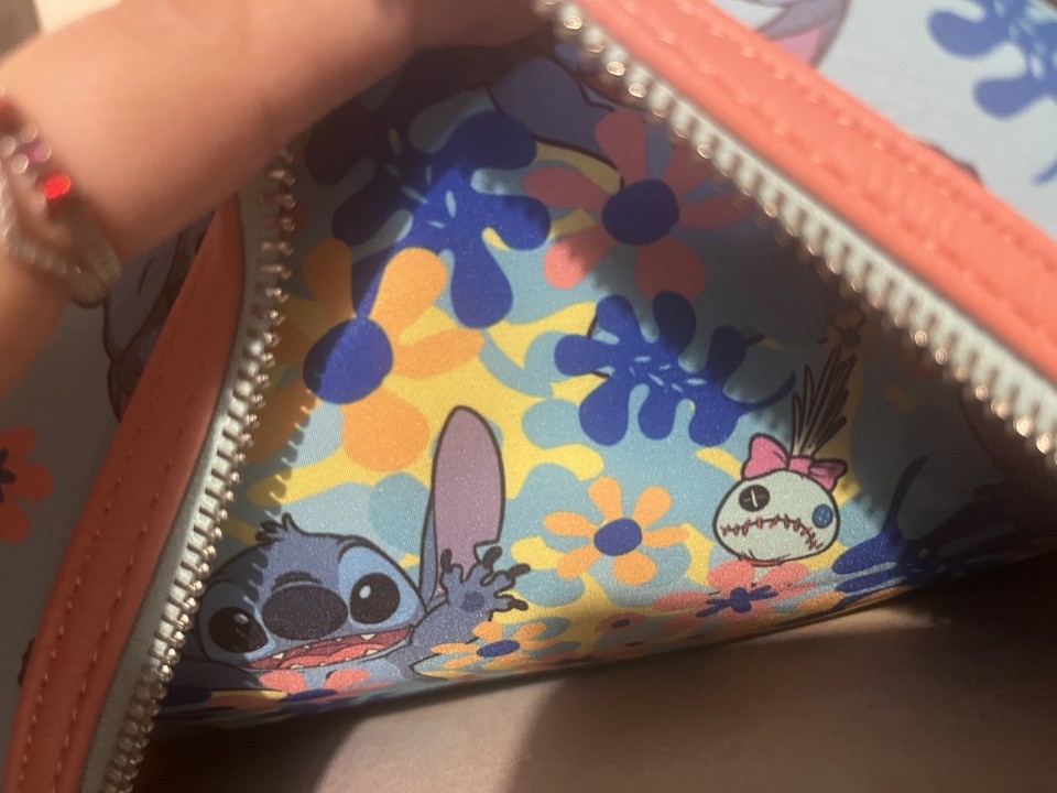 Disney Loungefly Stitch & Scrump Mini Backpack Blue Pink Floral NWT ...
