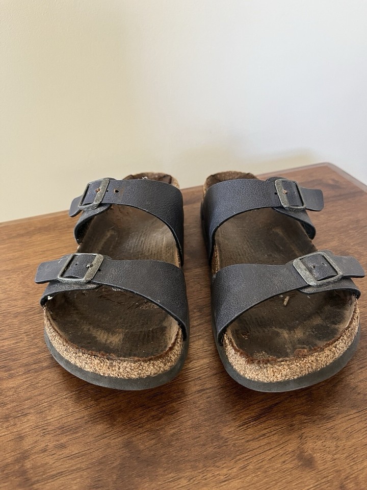 Women’s Birkenstock Sydney Navy Blue Cork Bottom Buckle Sandals Contour ...