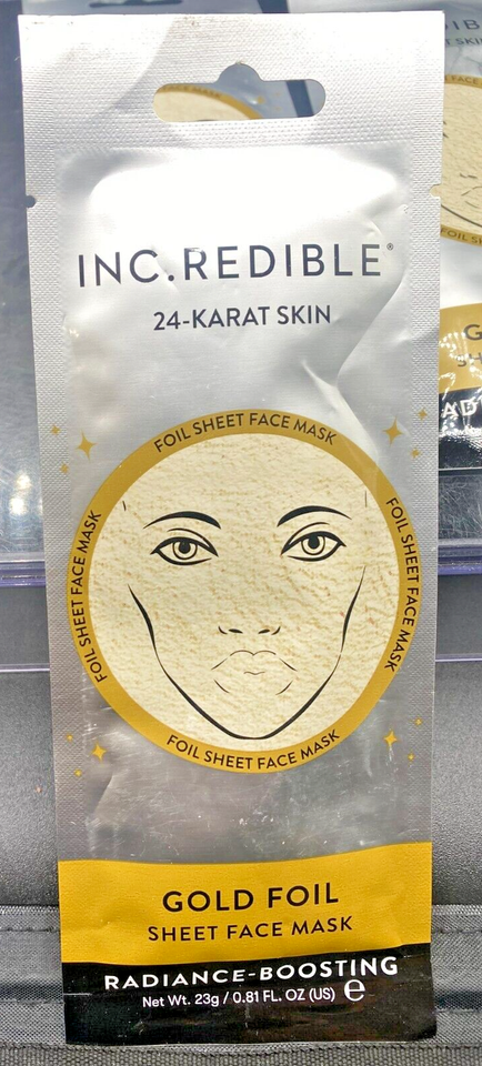(3 Pack) Inc.Redible Radiance - 24-karat Gold Foil Face Mask - 1 Mask ...