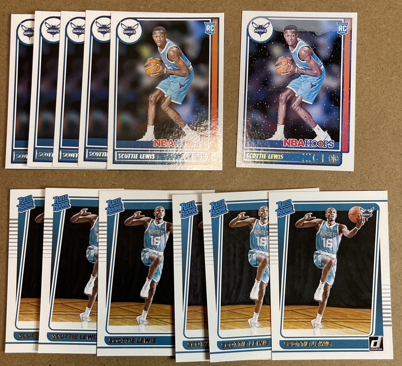 21-22 Scottie Lewis 12 Card Lot Rated Rookie NBA Hoops Winter Charlotte ...