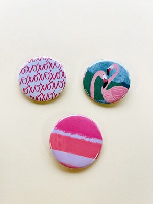 Flamingo Love Button Pin Set | eBay