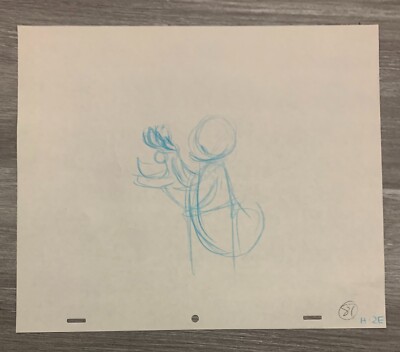 DONALD DUCK 12.5x10.5" Blue Pencil Animation Rough by Len Simon 81 H-2E ...