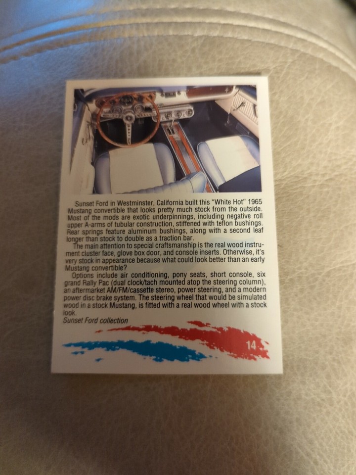 '65 Modified Convertible card #14 - from 1993 "Mustang Cards" set | eBay