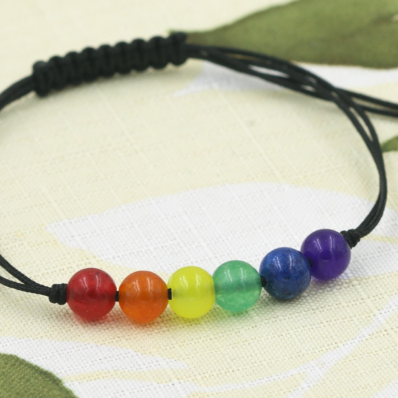 rainbow bracelet String Bracelet Rainbow natural bead Adjustable gift ...