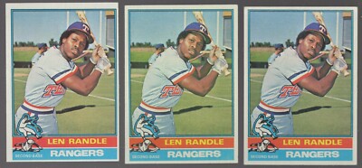 Lot of 3 - 1976 TOPPS BASEBALL SET BREAK 31 LEN RANDLE RANGERS Near ...