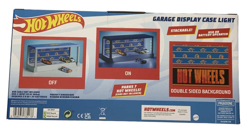 HOT WHEELS LED Lighted Garage Stackable Display Case USB Or Battery ...