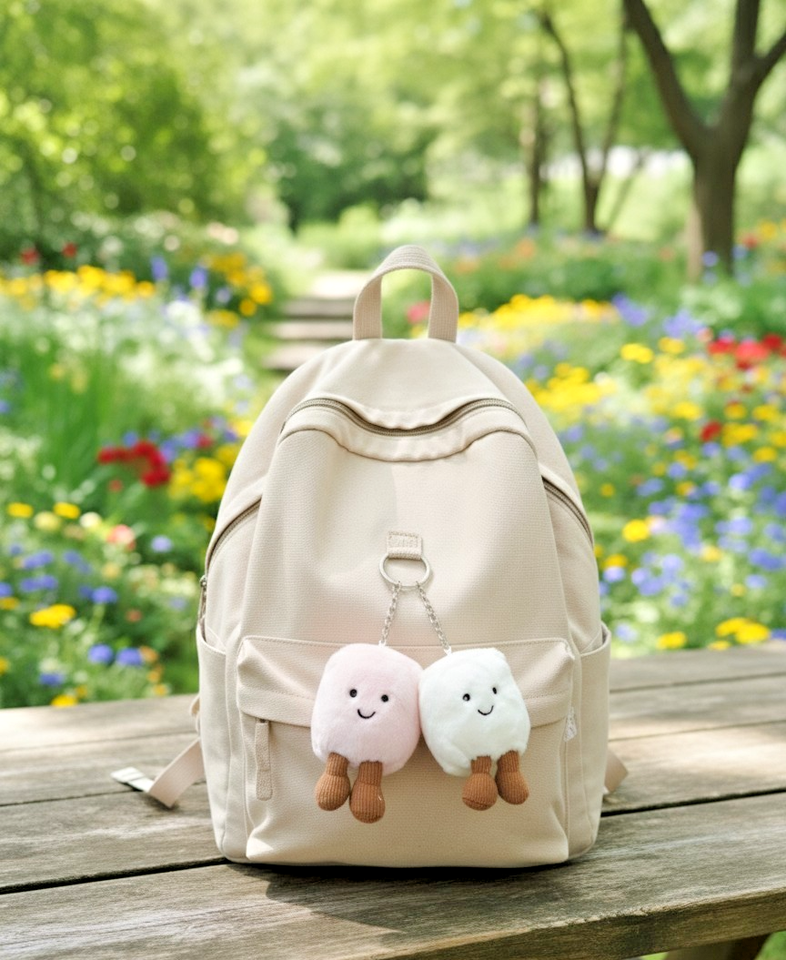 12 cm Jellycat Marshmallow keychain Marshmallow White&Pink Cotton Candy ...