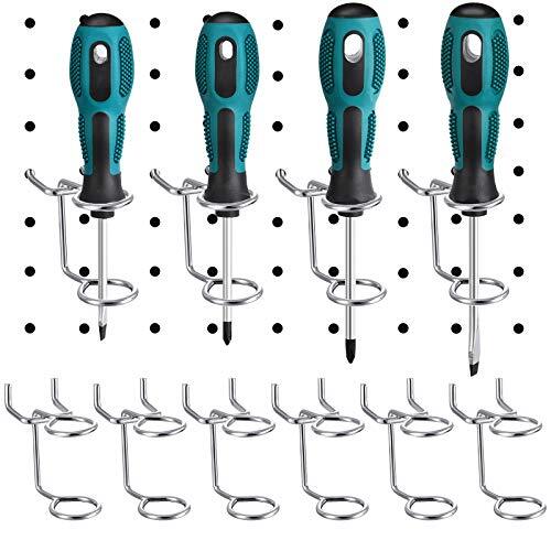 12 Pcs Screwdriver Organizer Double-Ring Multi-Tool Holder Pegboard ...