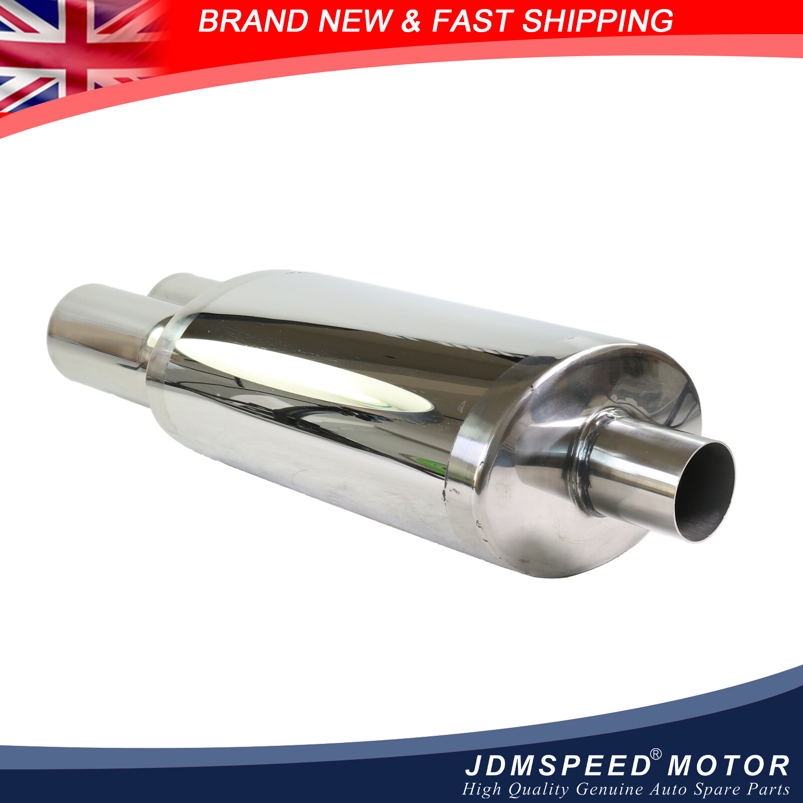 Universal Exhaust Back Box Twin Tip Stainless Steel Sports Performance ...