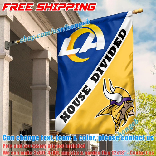 Los Angeles Rams vs Minnesota Vikings House Divided Flag 28X40" Banner ...