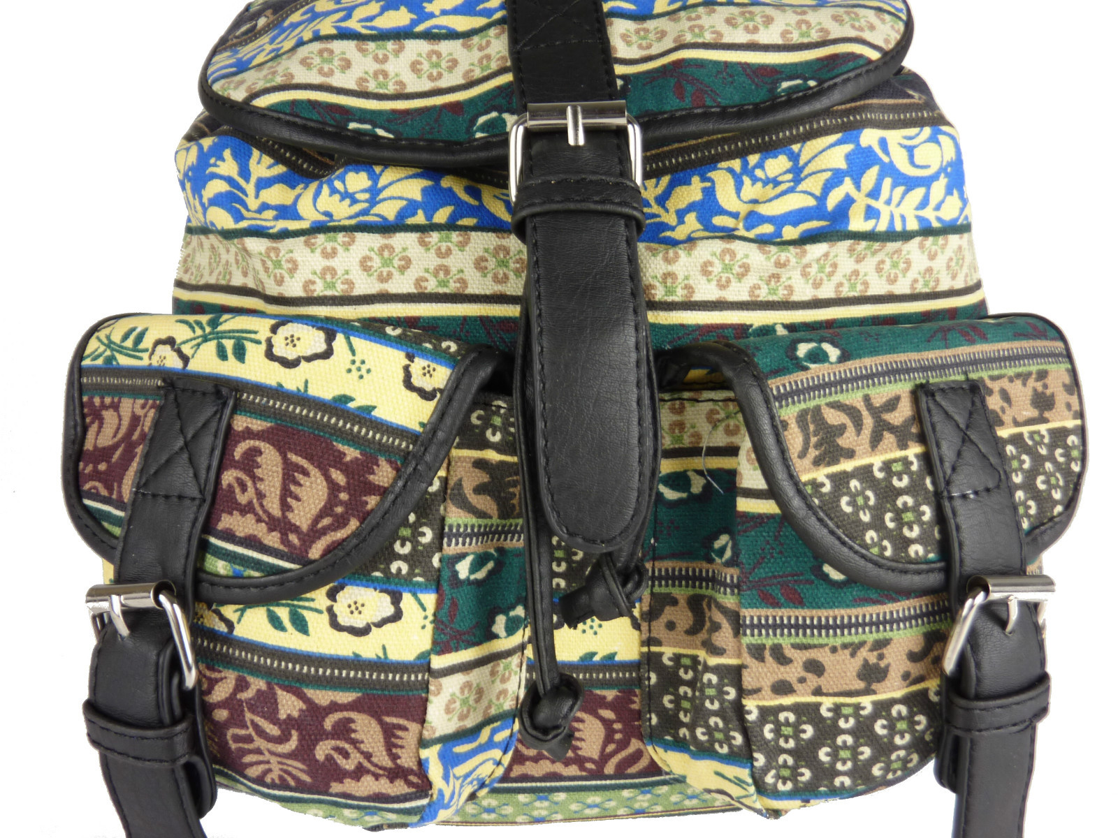 Damen Rucksack Stoffrucksack Canvas Retro Vintage backpack bunt Ethno ...