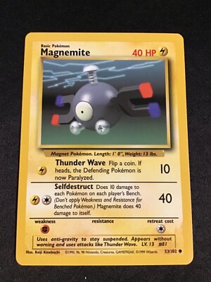 Pokémon TCG Magnemite Base Set 53/102 Regular Unlimited Common | eBay