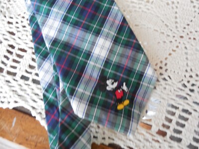 MICKEY Unlimited Necktie Green White Red Blue Plaid Mickey Mouse | eBay