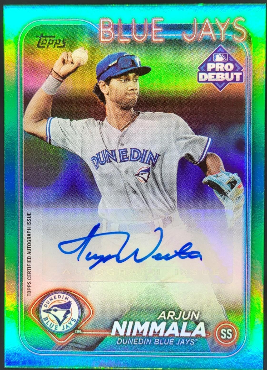 2024 Topps Pro Debut - Arjun Nimmala #PD-144 Green Autographs /99 (AU ...
