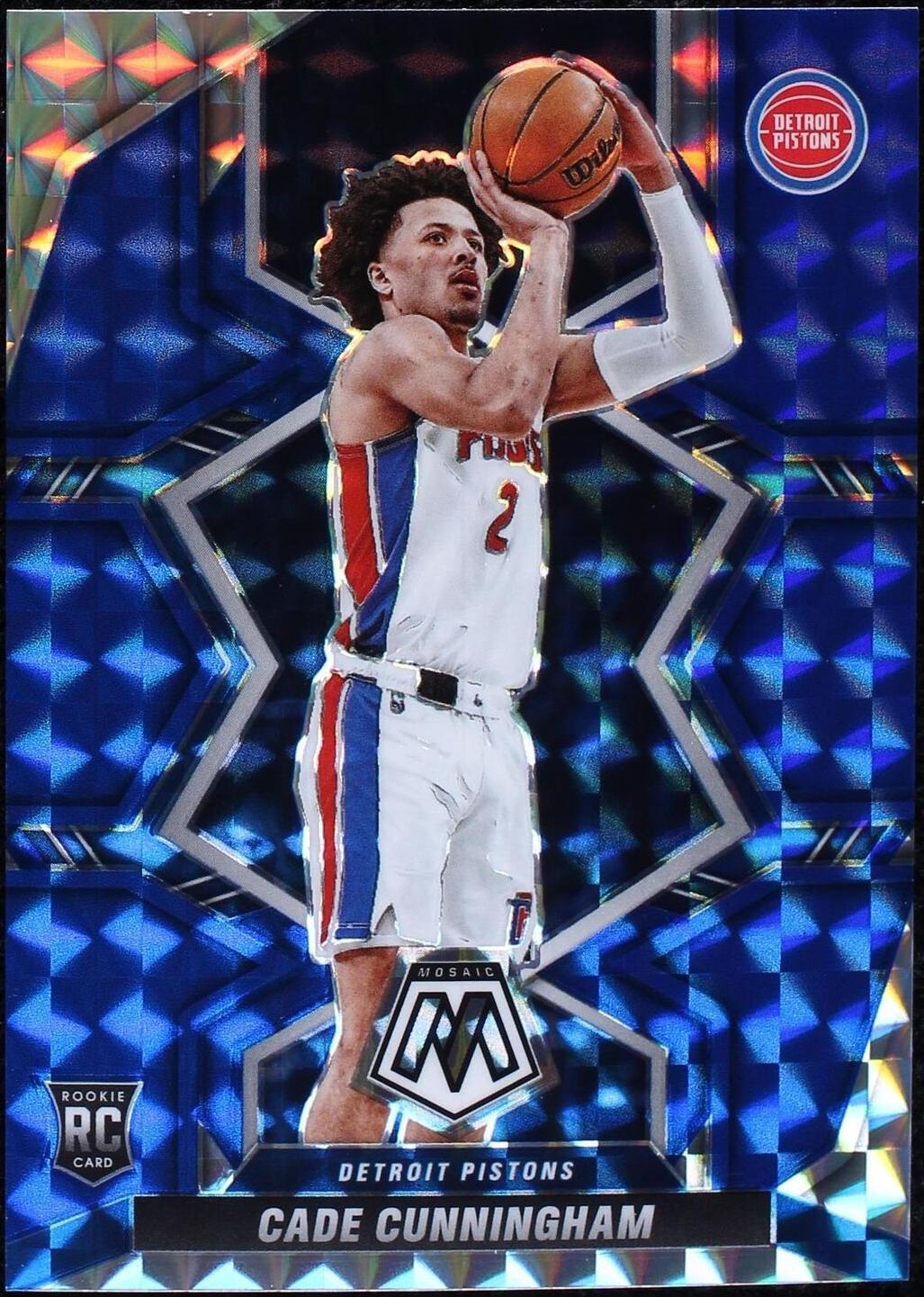 2021-22 Panini Mosaic - Rookies Cade Cunningham #203 Blue Mosaic Prizm ...