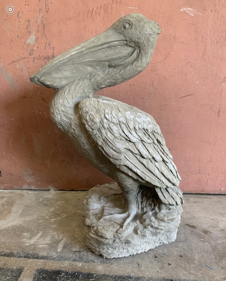 Pelican Garden Statue Large Solid Concrete Outdoor | eBay