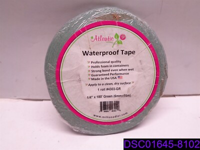 Qty = 2: Atlantic Waterproof Tape 1/4" x 180' per roll Green P/N 4303 ...