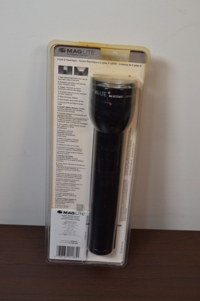 Vintage Maglite 2D Cell Black Flashlight S2D036 USA Made - New In ...
