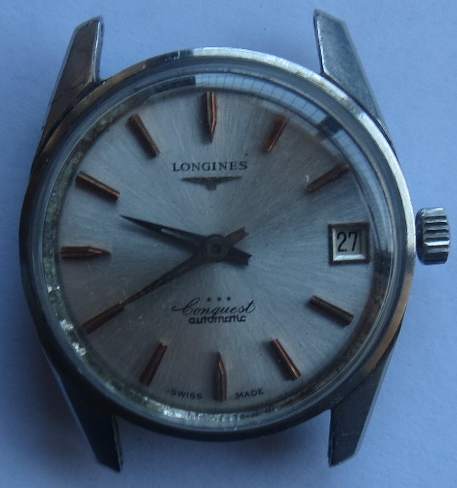 Longines Conquest Automatic Date mens wristwatch steel case screw back ...