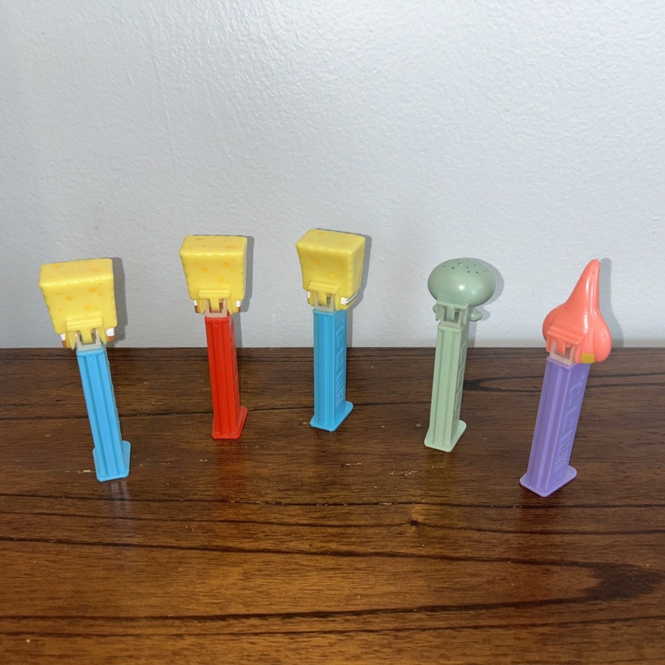 PEZ CANDY DISPENSERS SpongeBob Square Pants Patrick Star Squidward set ...