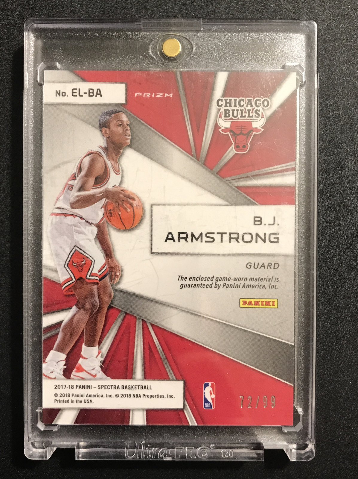 🔥2017-18 Panini Spectra Epic Legends BJ Armstrong Relics Neon Blue ...