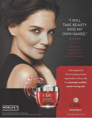 2015 Olay Katie Holmes Regenerist Skincare PRINT AD Advertisement | eBay
